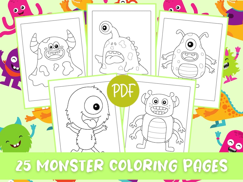 Playful Monster Coloring Pages for Toddlers & Kids - Fun and Friendly ...