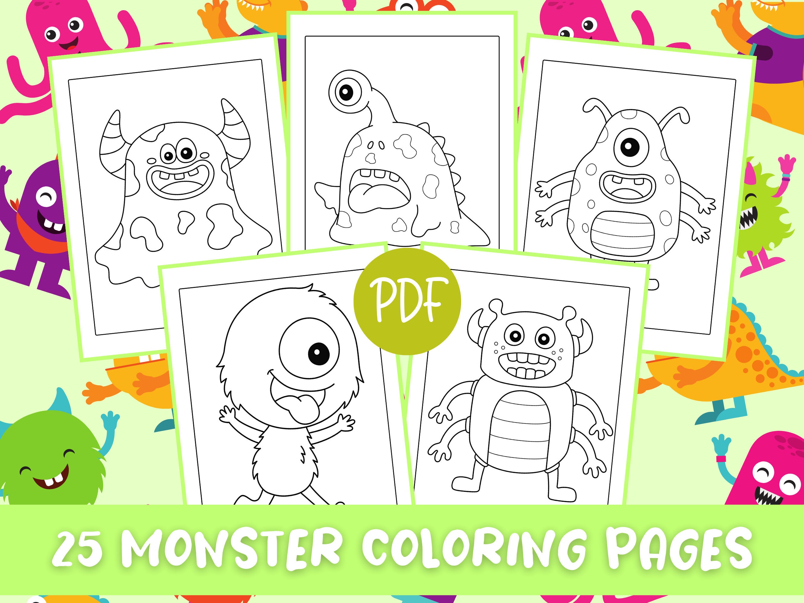 Playful Monster Coloring Pages for Toddlers & Kids - Fun and Friendly ...