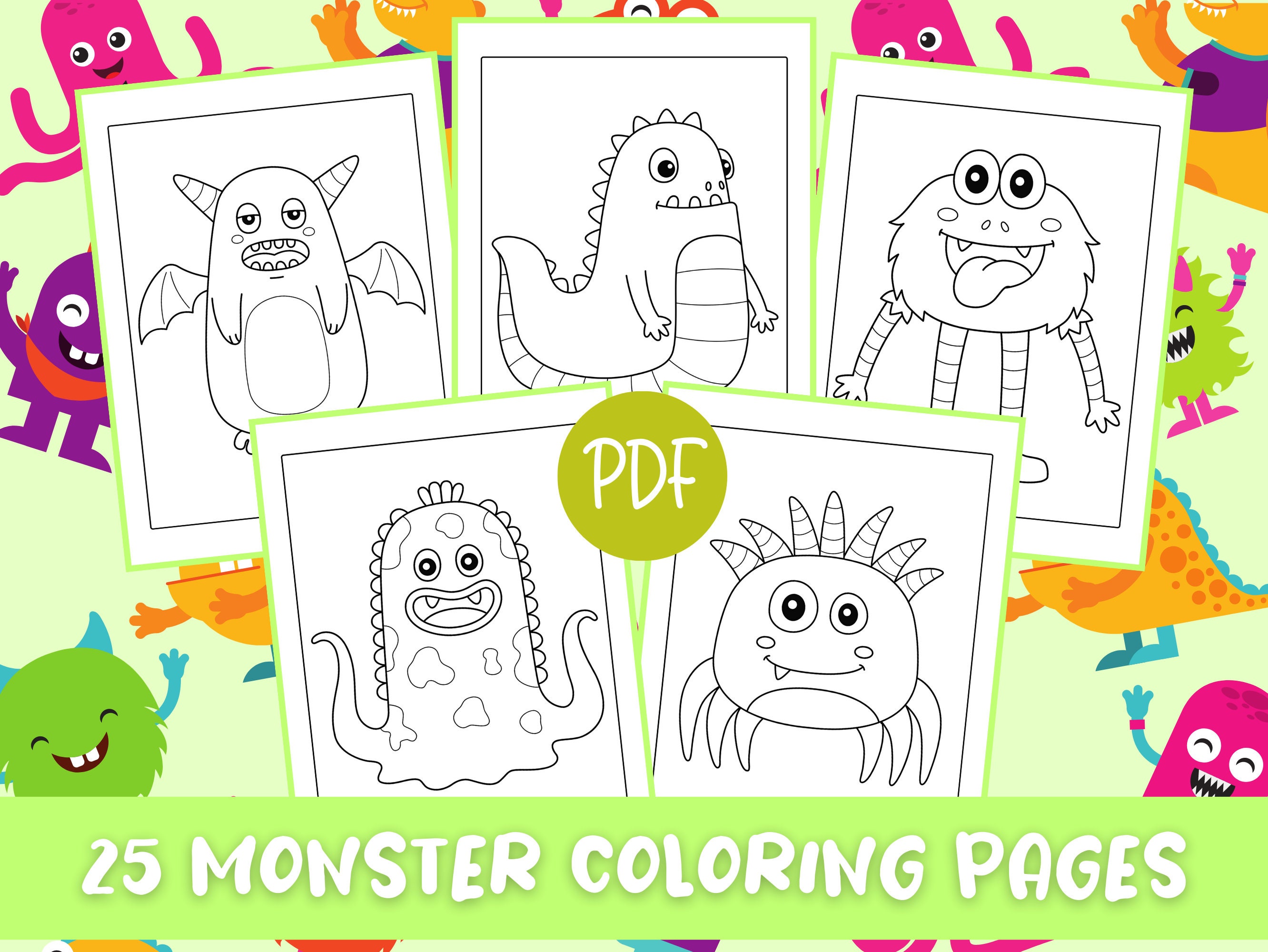 Playful Monster Coloring Pages for Toddlers & Kids - Fun and Friendly ...