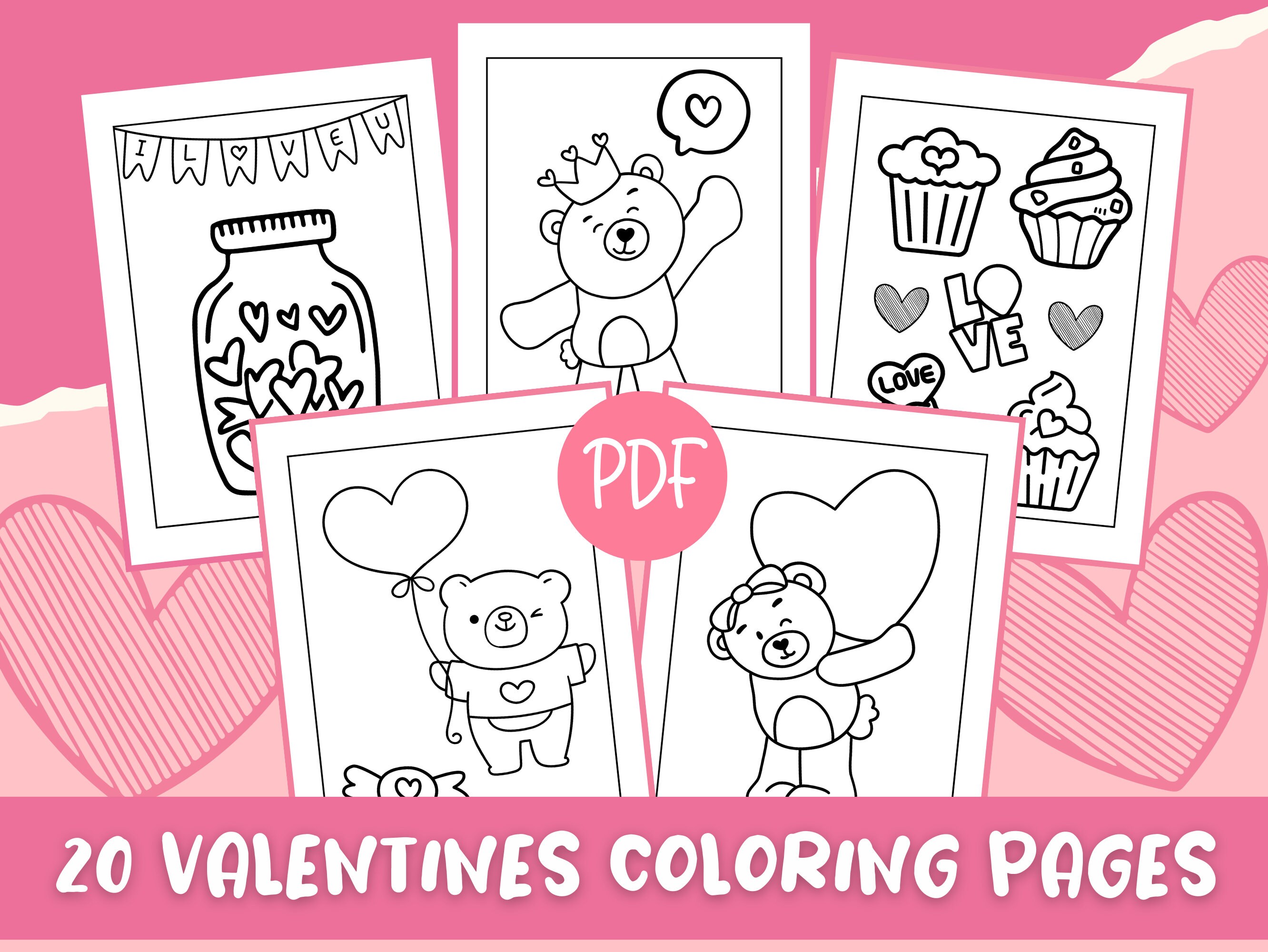 Valentines Day Coloring Pages for Kids | Valentines Sheet | Valentines ...