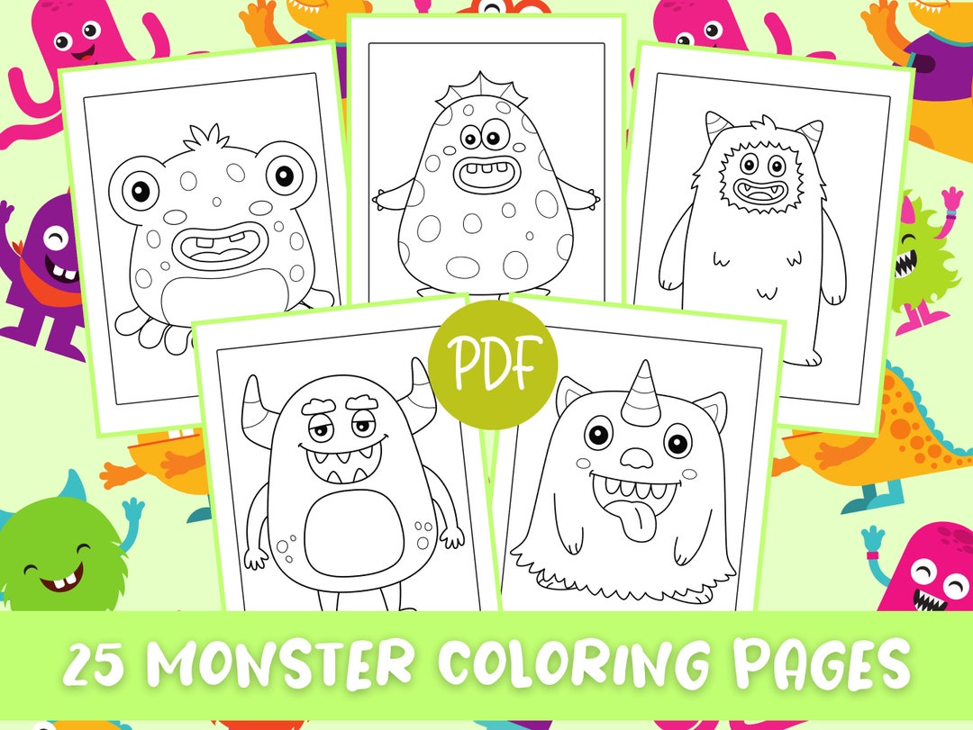 Playful Monster Coloring Pages for Toddlers & Kids - Fun and Friendly ...