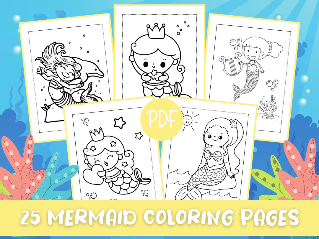 Mermaid Coloring Pages, Mermaid Coloring Book, Mermaid Coloring Book ...