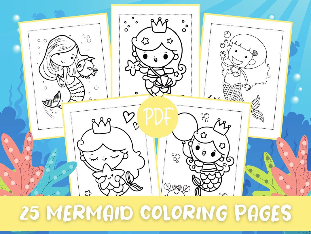 Mermaid Coloring Pages, Mermaid Coloring Book, Mermaid Coloring Book ...