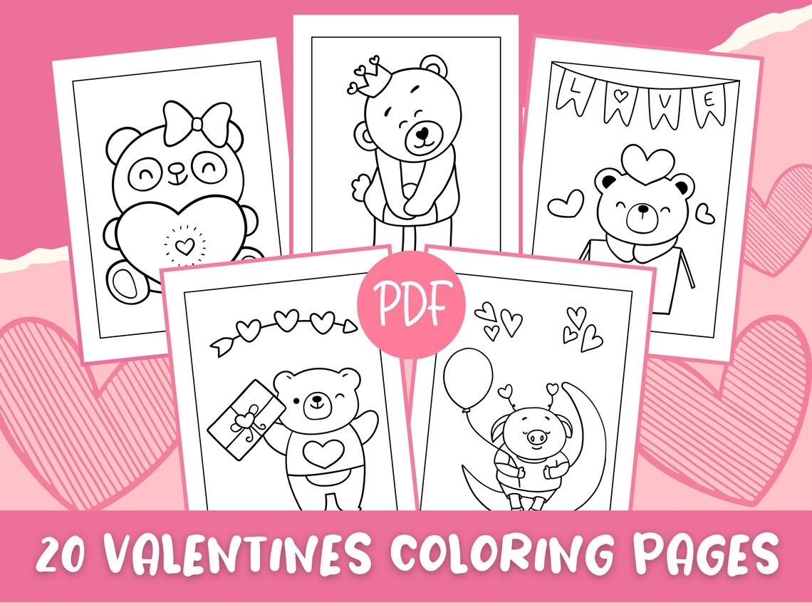 Valentines Day Coloring Pages for Kids | Valentines Sheet | Valentines ...