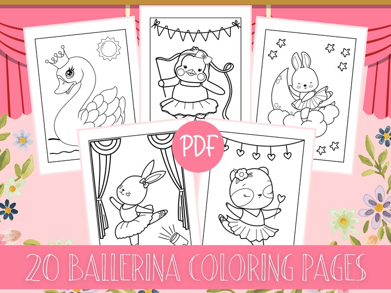 Ballerina Coloring Pages, Ballet Animals Coloring Book, Ballerina ...
