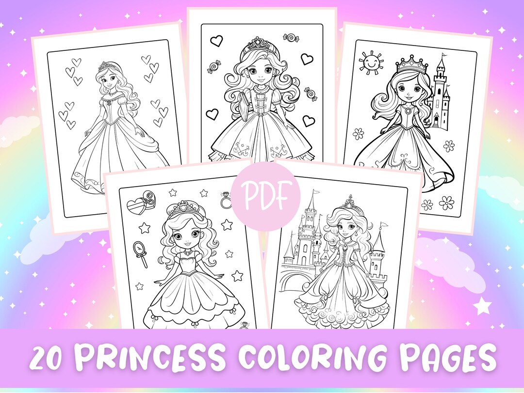 Cute Princess Coloring Pages, Princess to Print & Color, Coloring Book ...