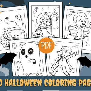 Halloween Coloring Book for Kids Cute Halloween Page to Color - Etsy