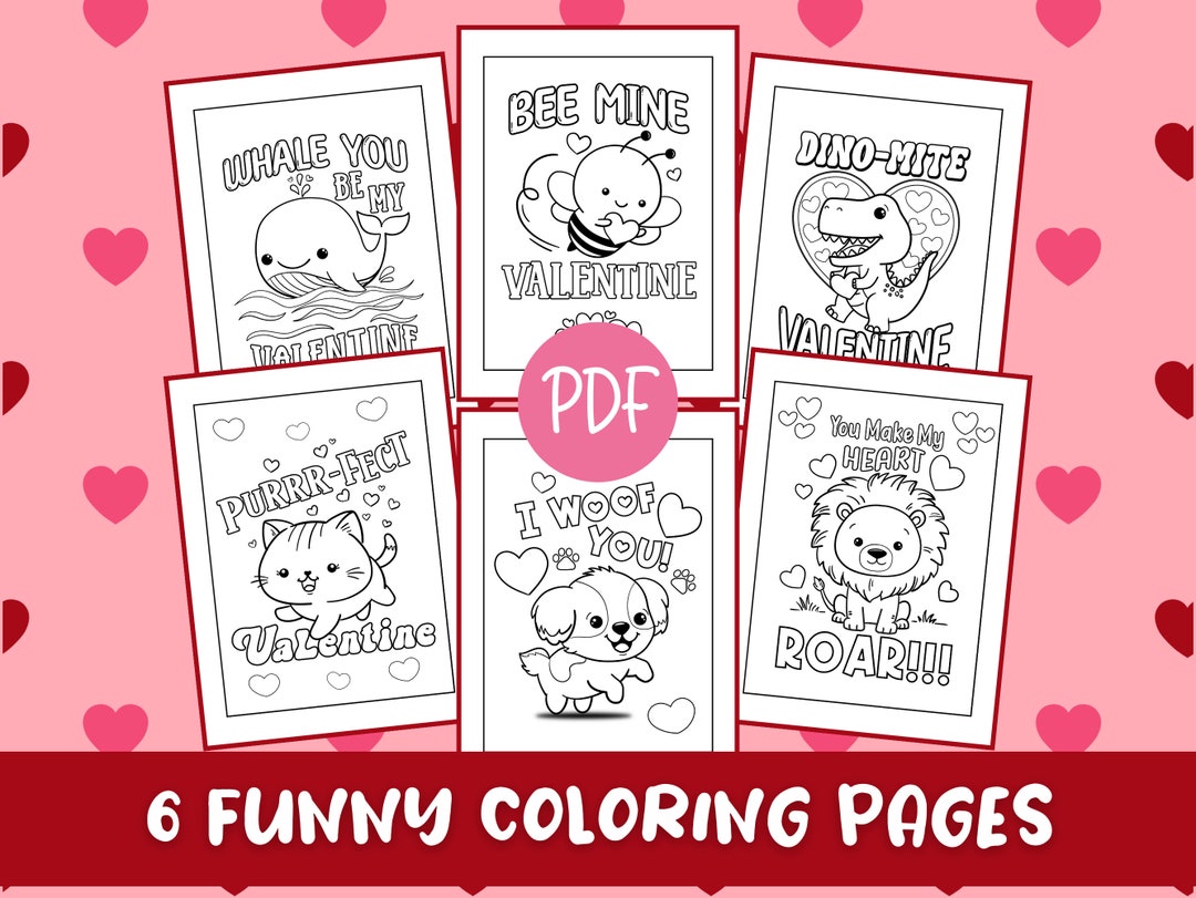 Funny Valentines Coloring Pages for Kids | Printable Valentines Sheets ...