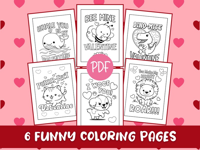 Valentines Day Coloring Pages for Kids | Funny & Cute Valentines Sheets ...