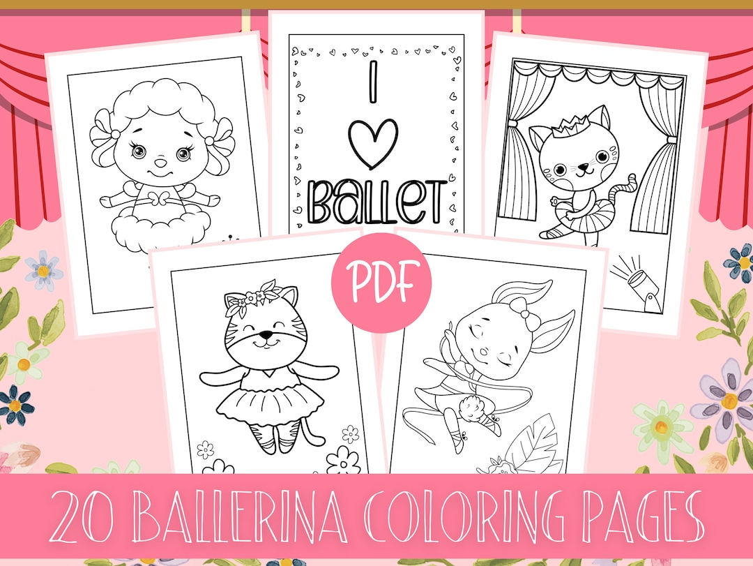 Ballerina Coloring Pages, Ballet Animals Coloring Book, Ballerina ...