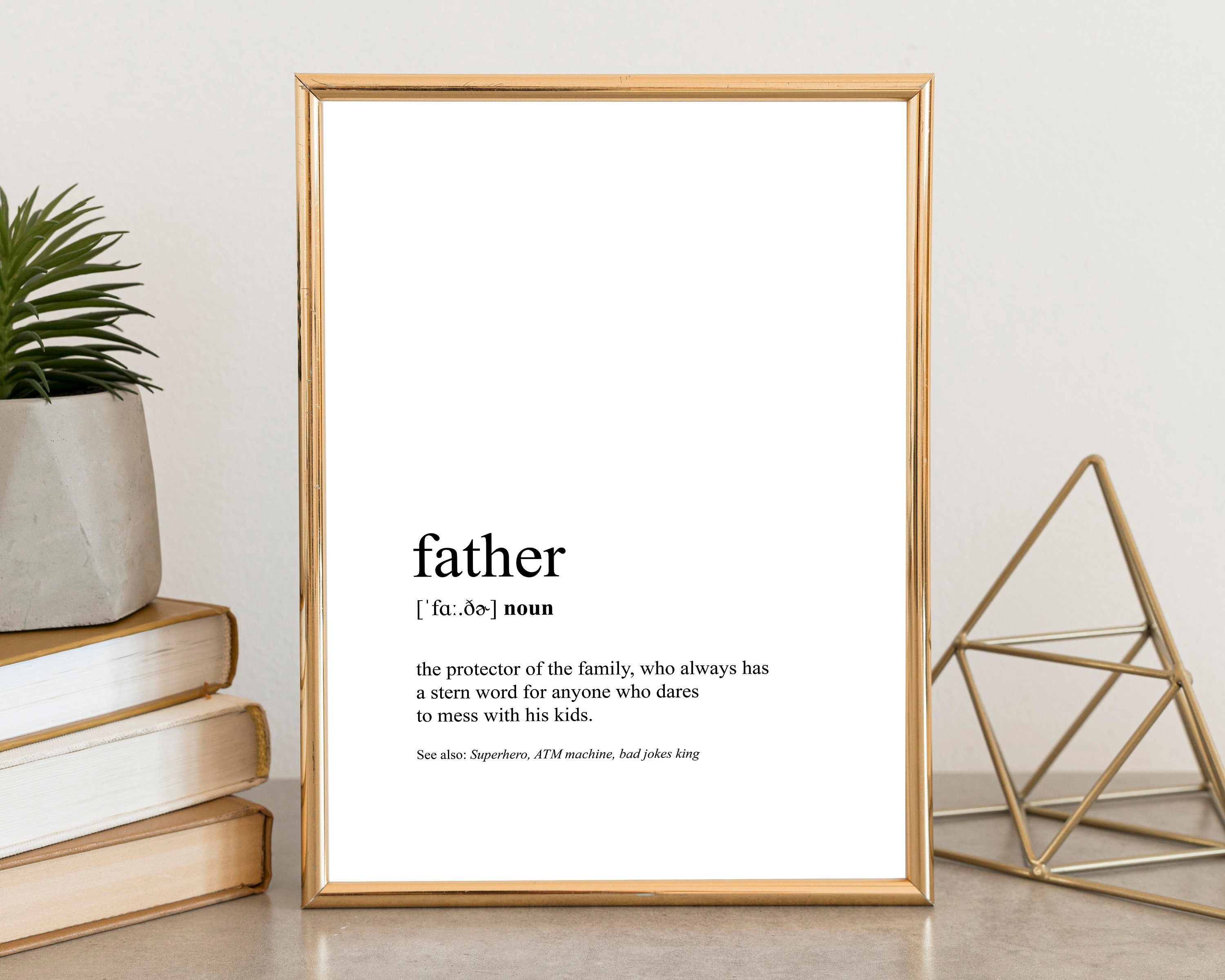 Father Definition Print Dad Definition Father's Day - Etsy