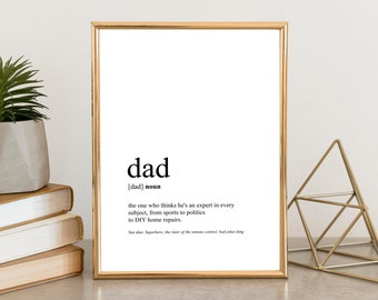 Father Daddy Dad Papa Definition Print Poster Personalized - Etsy