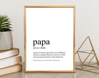 Father Daddy Dad Papa Definition Print Poster Personalized - Etsy