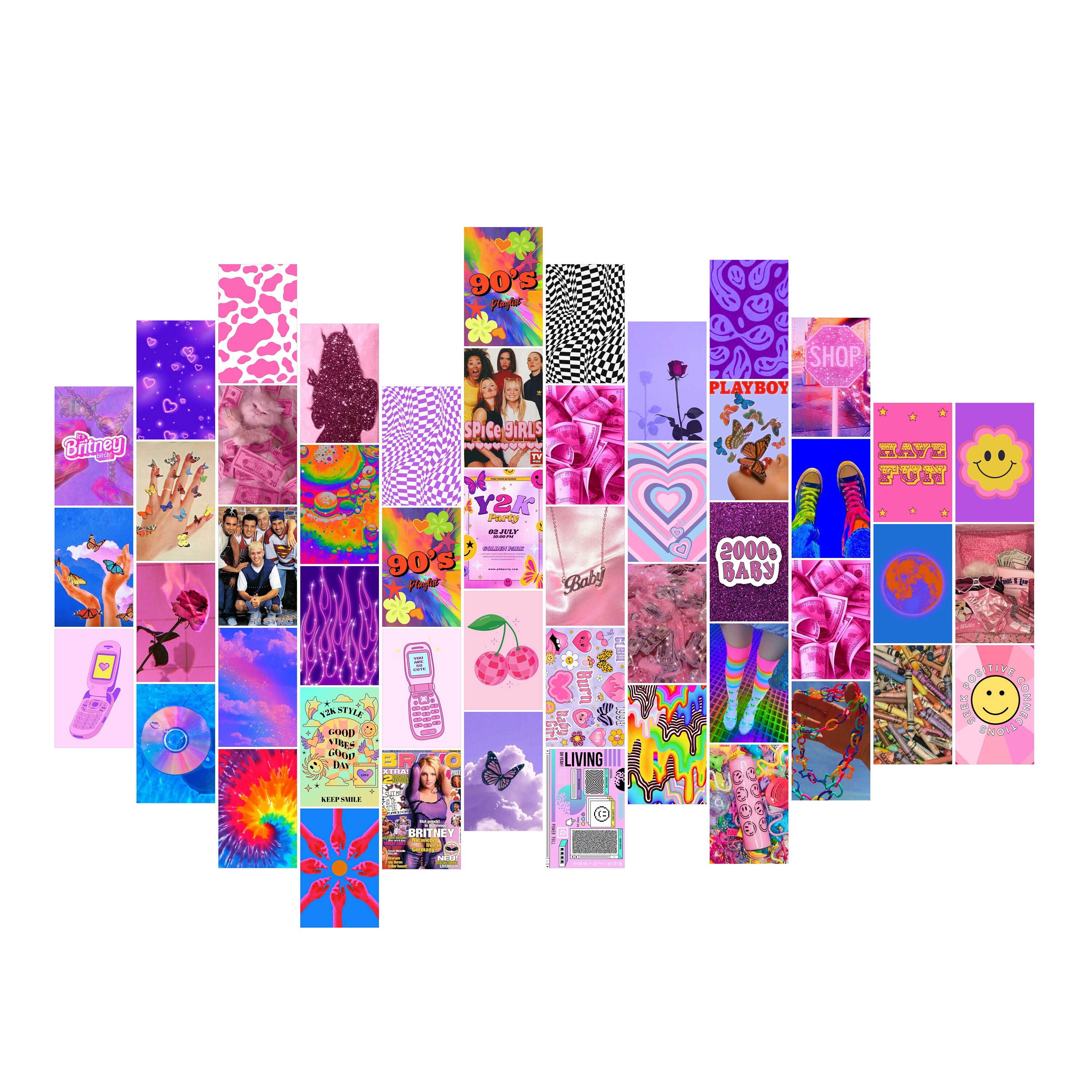 100 PCS Y2k Wall Collage Y2K Vibes Decor Aesthetic Wall Collage Kit Y2K ...