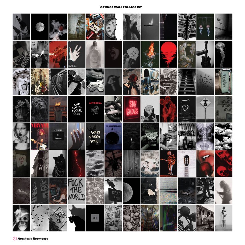 100 PCS Grunge Wall Collage Grunge Decor Aesthetic Wall - Etsy