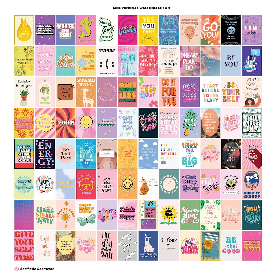 150 PCS | Motivational Wall Collage | Inspirational Quotes Collage ...