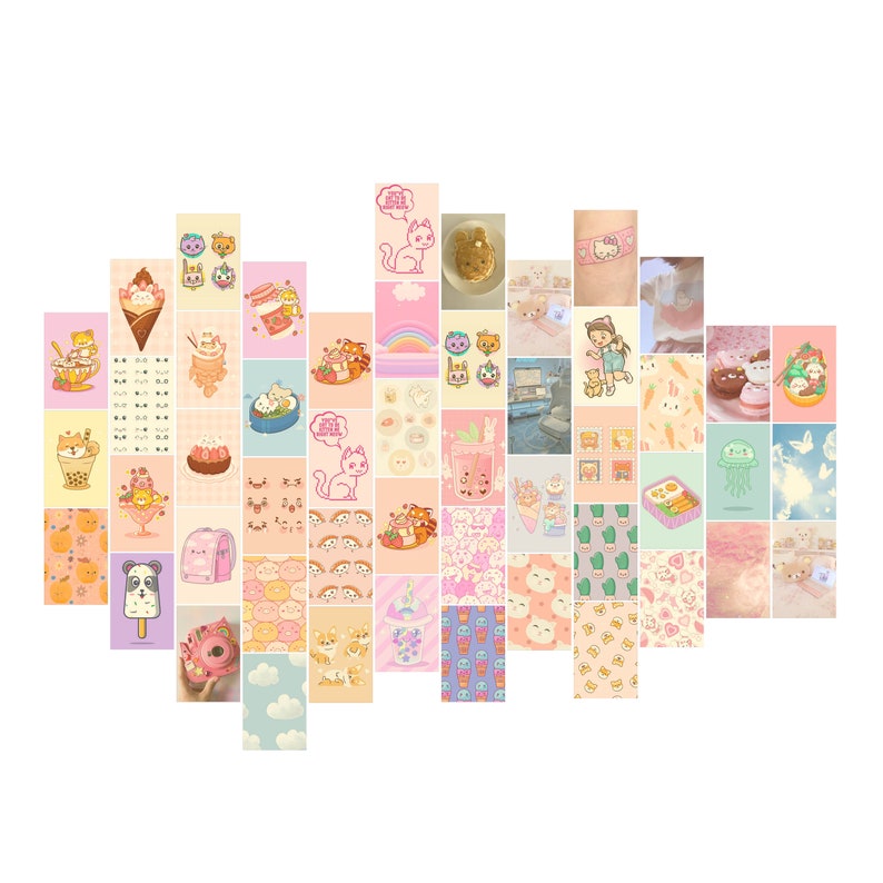 100 PCS | Kawaii Wall Collage | Kawaii Vibes Decor | Aesthetic Wall ...