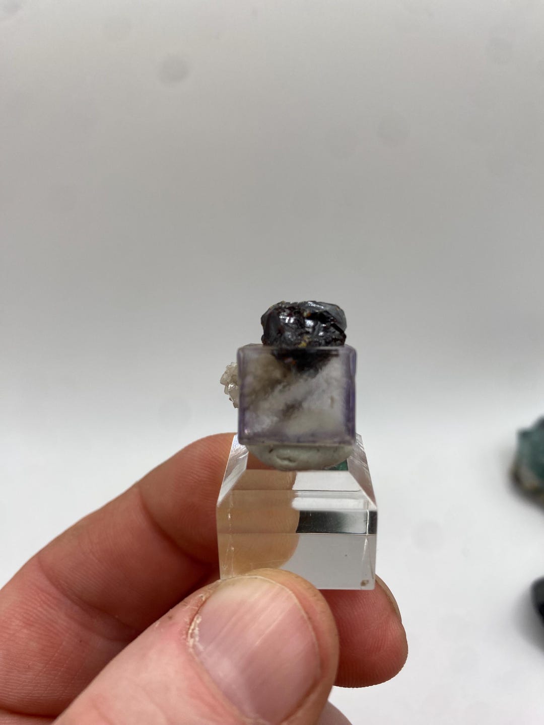 Amazing Elmwood Fluorite Cube With Sephalerite on Top and Dolomite ...