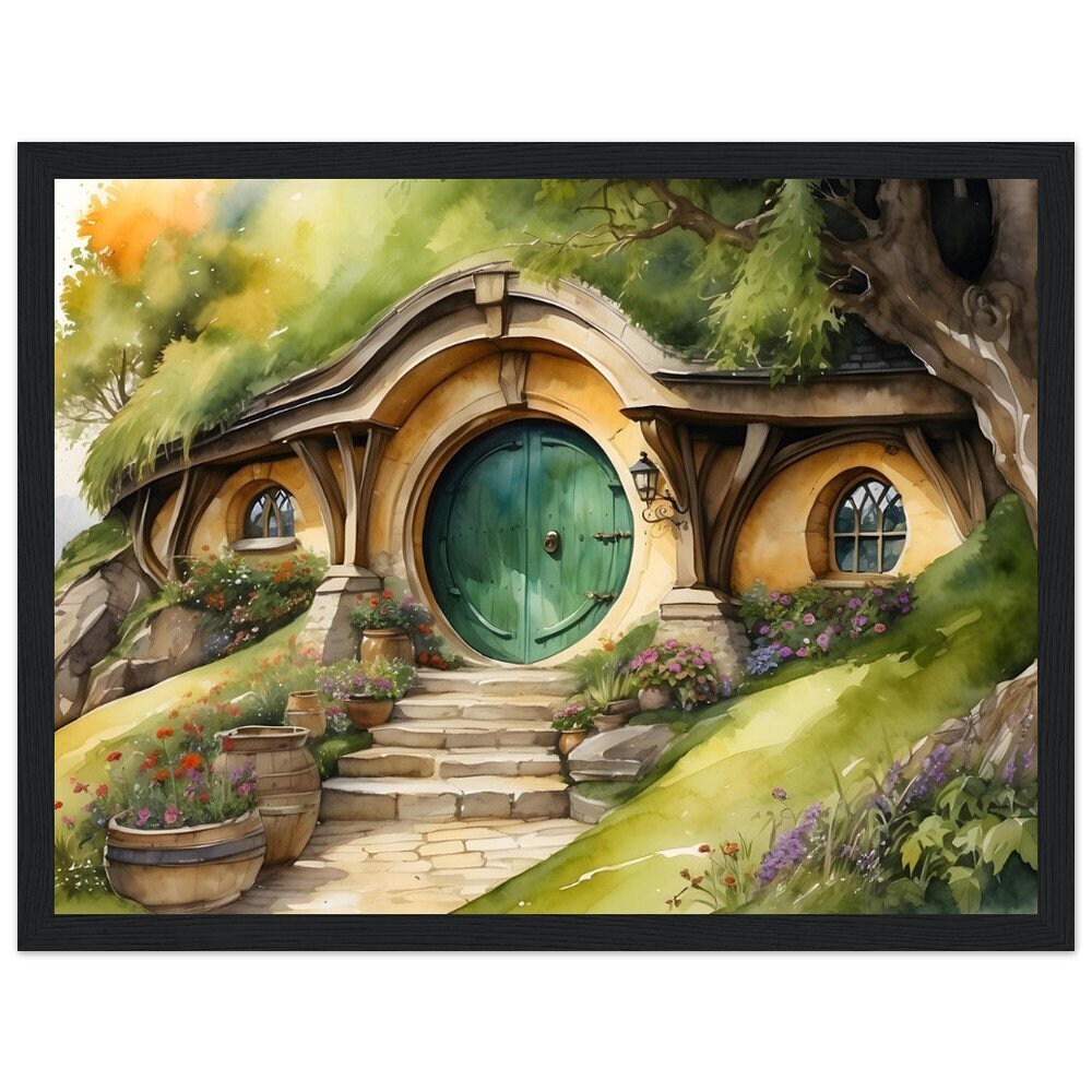 Bag End Painting, Watercolor, Bag End Art, Lord Fantasy Art, Jrr, Rings ...