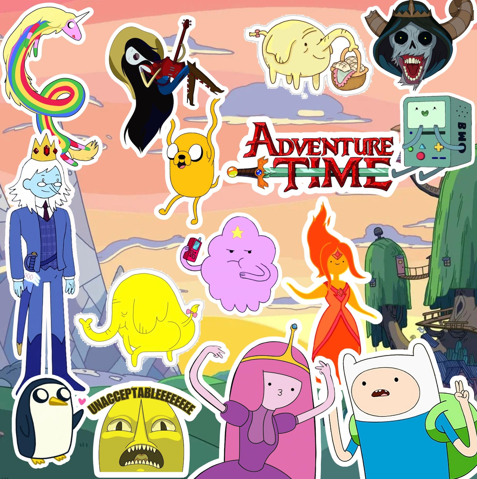 ADVENTURE TIME Custom Handcrafted Stickers - Etsy