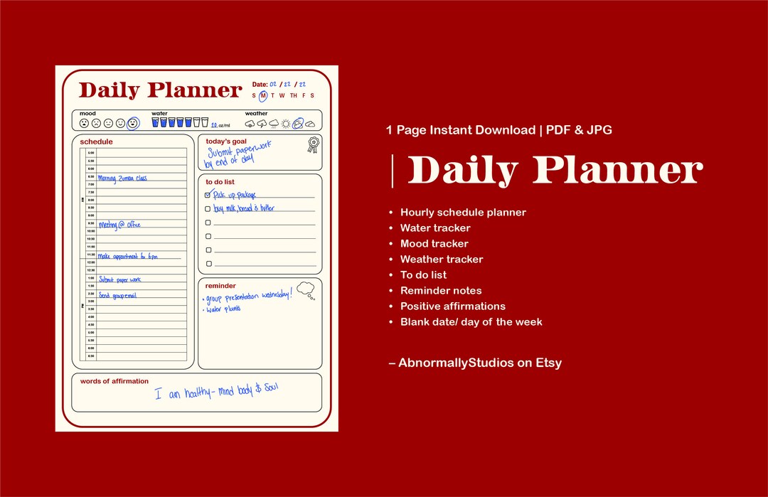 Daily Planner Sheet, Schedule Planner, Life Organization, Habbit ...