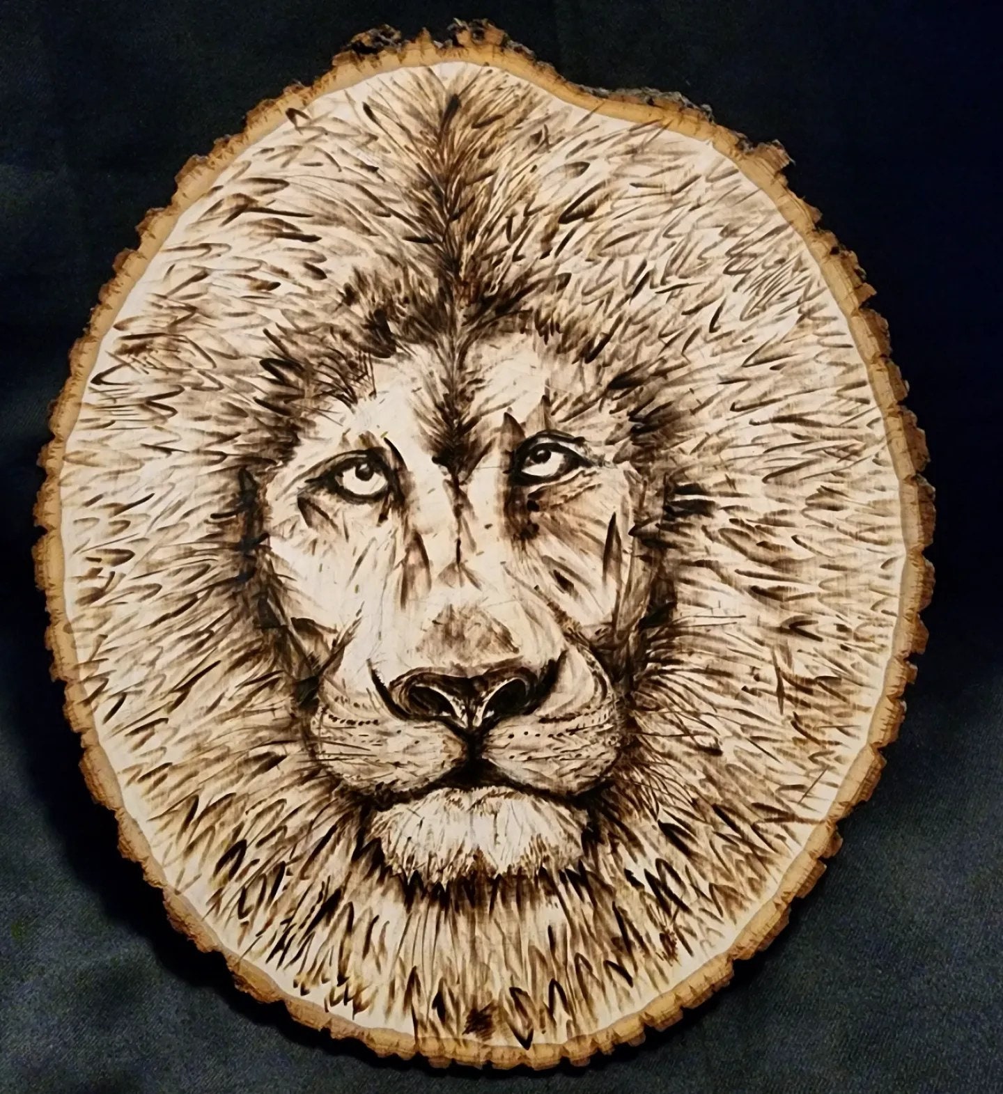 Lion Wood Burn Pyrography Strength Custom Lion Wood Art - Etsy