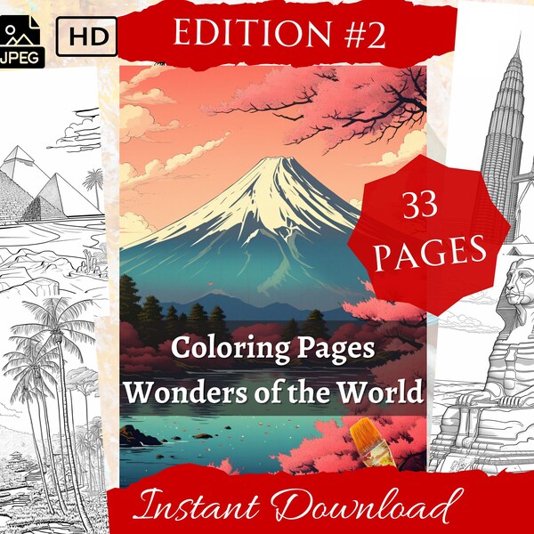 Famous Places Coloring Book - Etsy