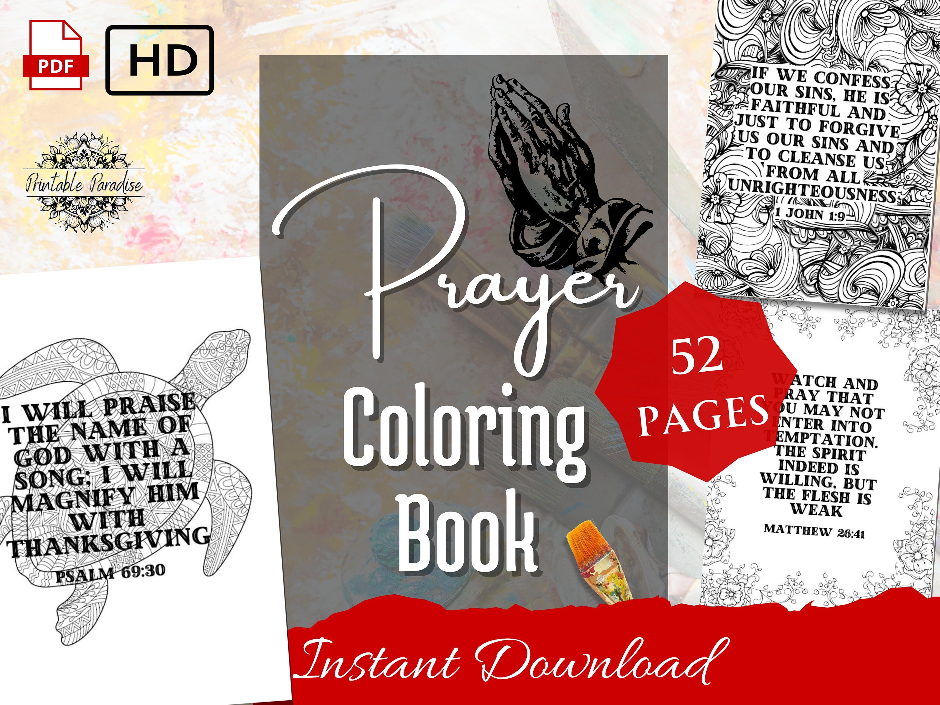 Prayer Coloring Bible Journaling | Devotional Verses Liturgical Colors ...