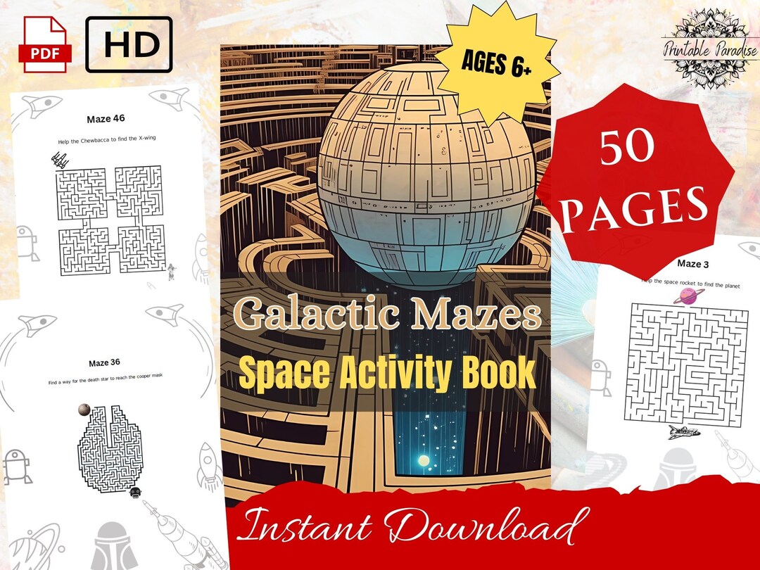 50 Star Wars Style Mazes Activity Book Space Activity Book Kids Mazes ...