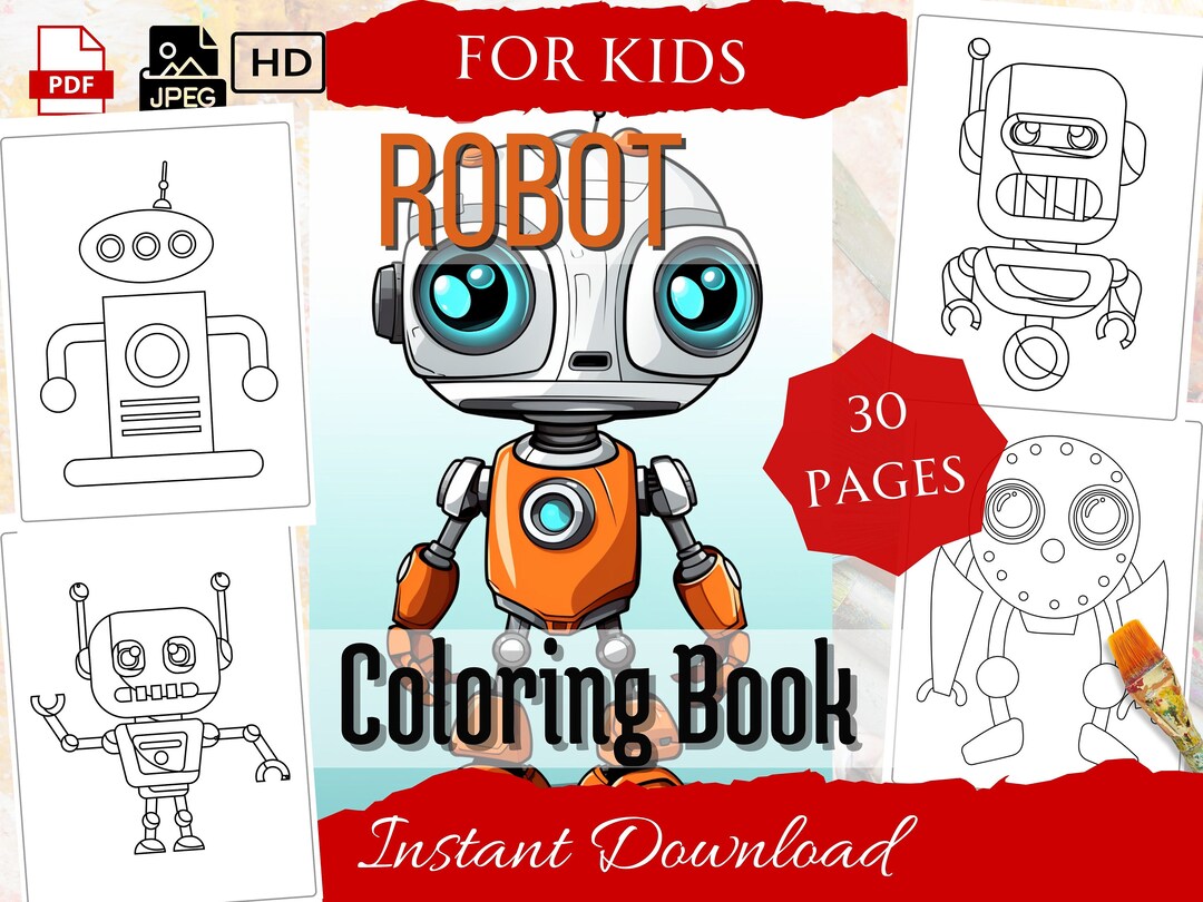 30 Robot Coloring Pages for Kids, Teens - Simple Coloring Pages for ...