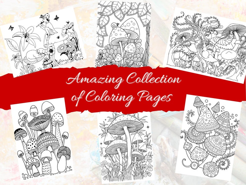 75 Coloring Pages Magic Mushrooms | Fairy Mushrooms | Printable ...