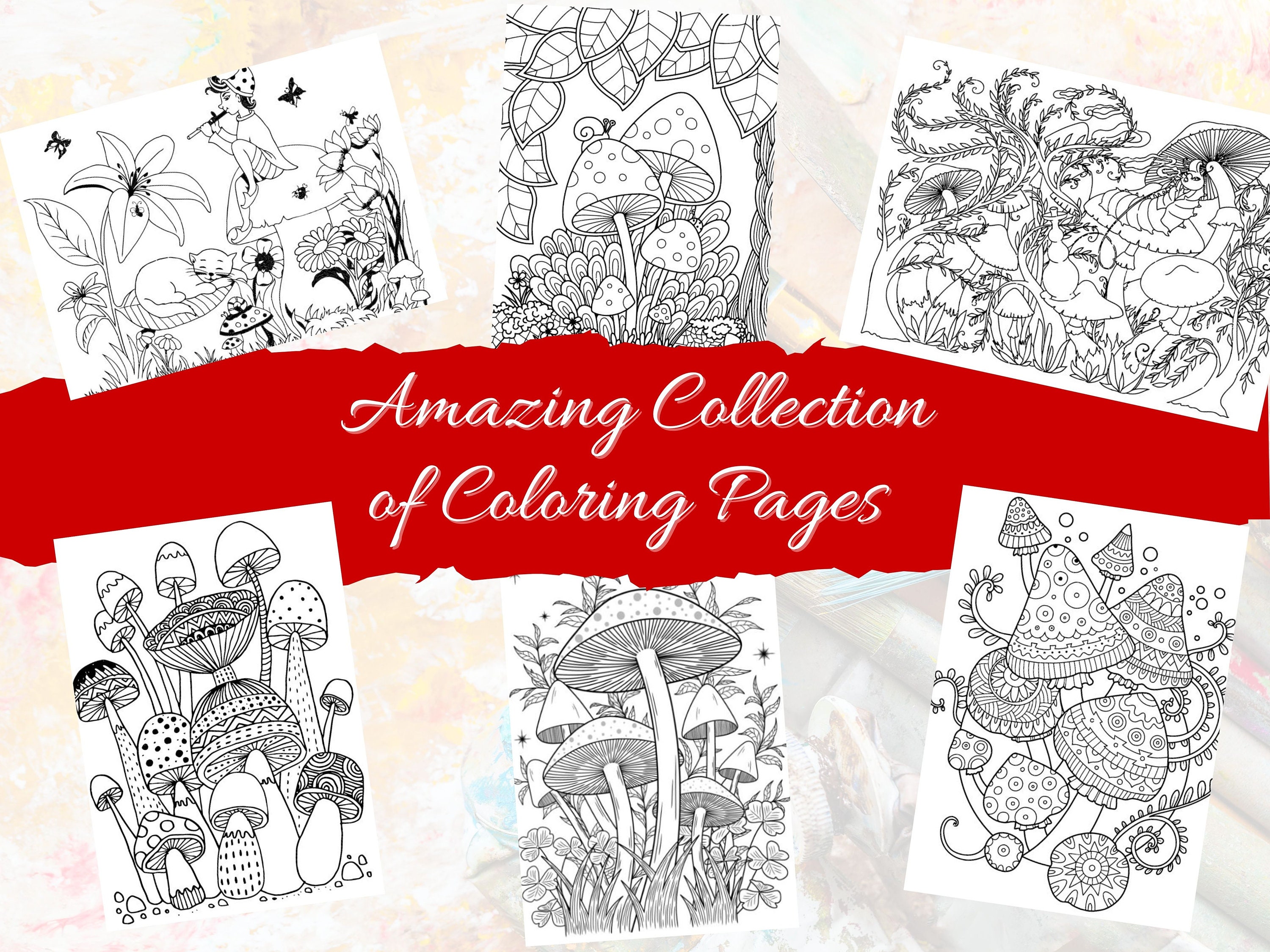 75 Coloring Pages Magic Mushrooms Fairy Mushrooms Printable Coloring ...