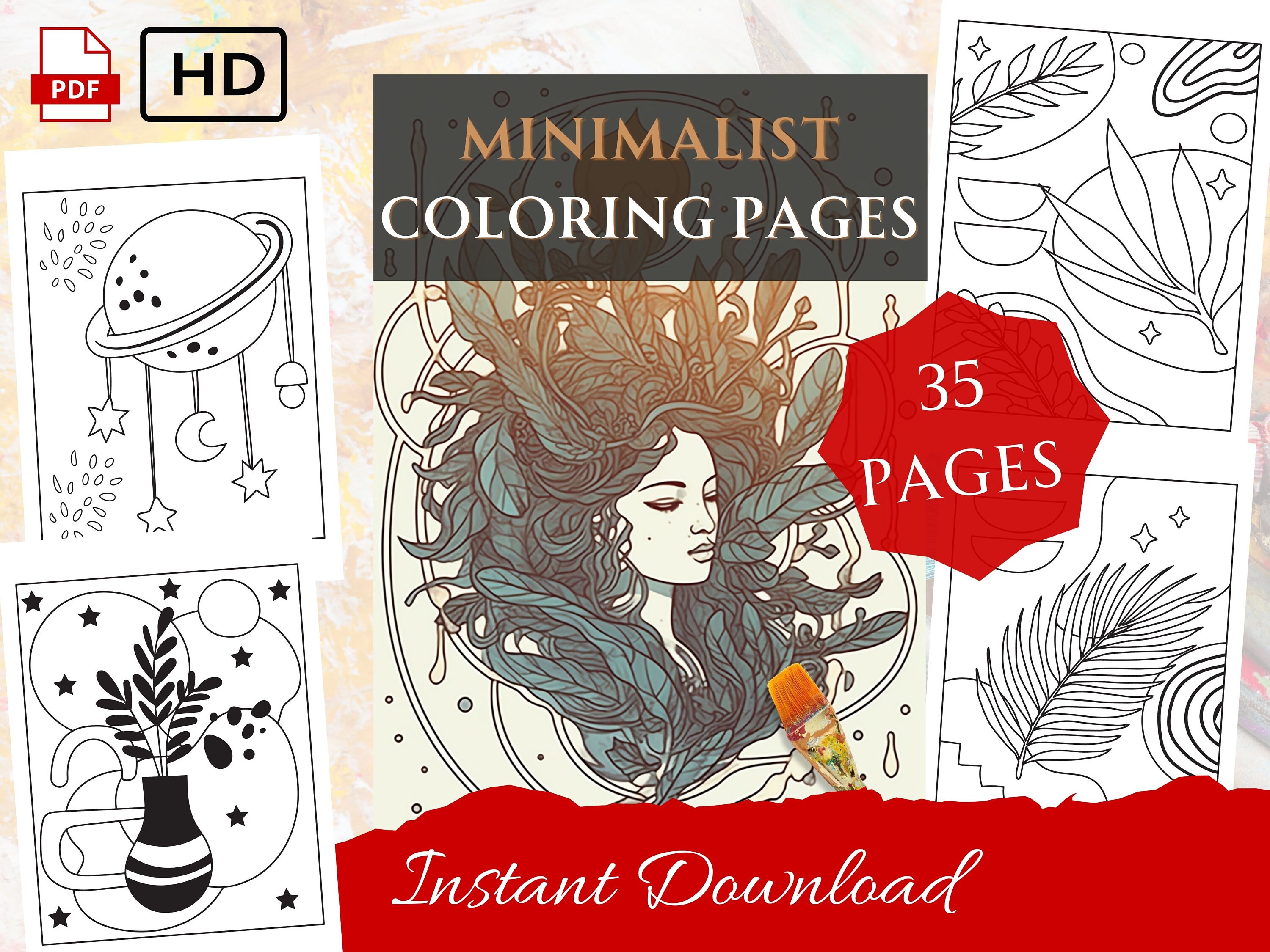 35 Minimalist Coloring Pages for Adults, Teens - Simple Coloring Pages ...
