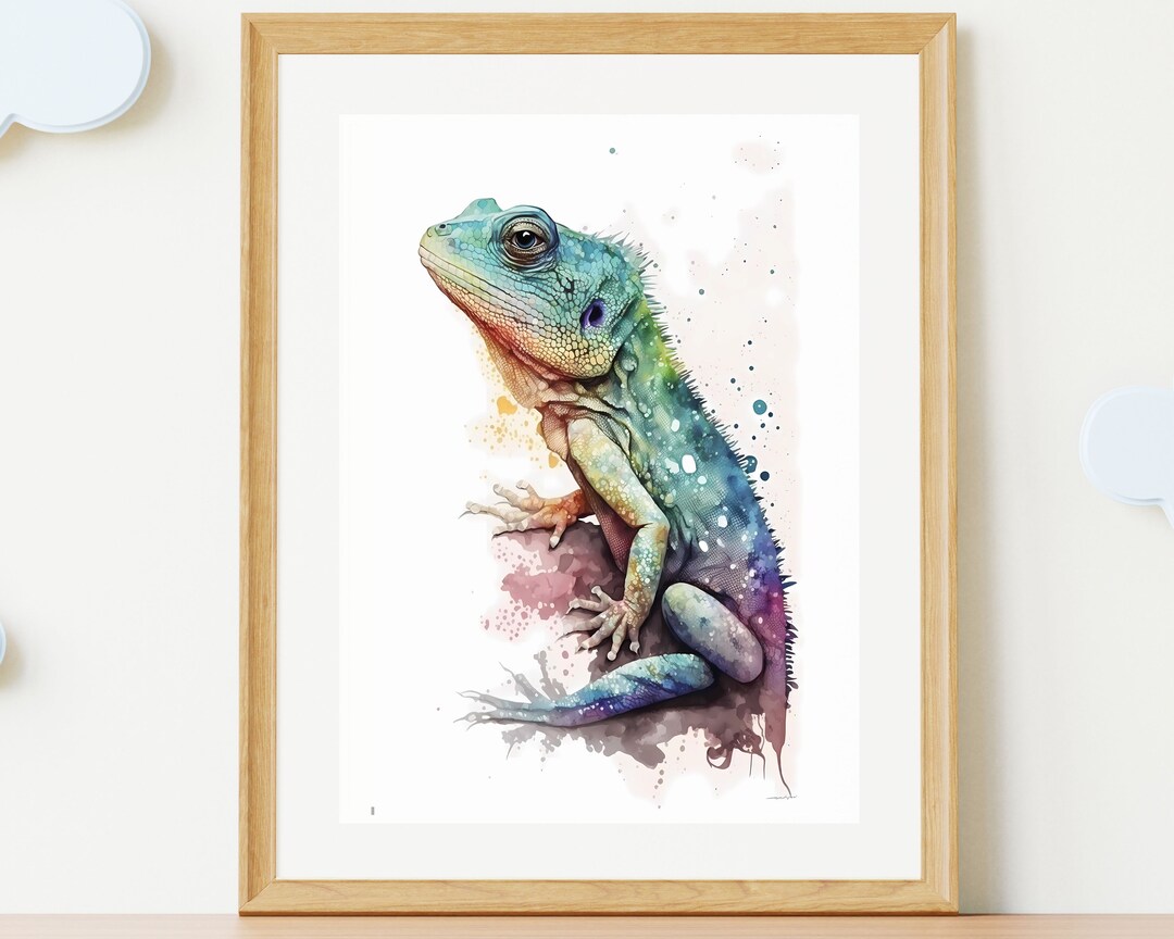 Lizard Watercolor PRINTABLE ART Print Poster Decor Art Watercolor Gift ...