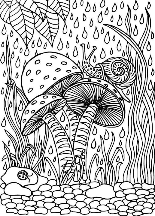 75 Coloring Pages Magic Mushrooms Fairy Mushrooms Printable Coloring ...