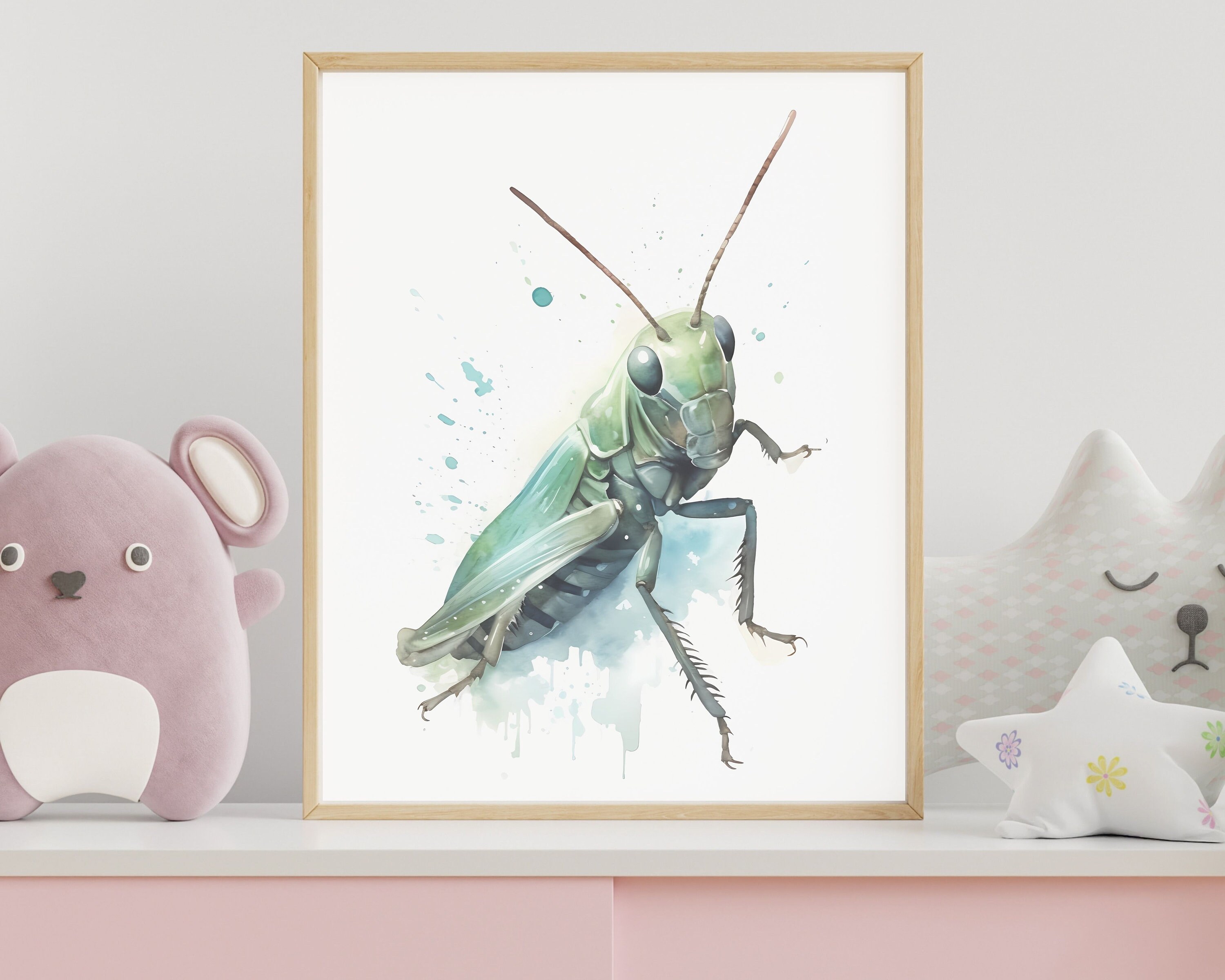 Grasshopper Watercolor PRINTABLE ART Print Poster Decor Art Watercolor ...