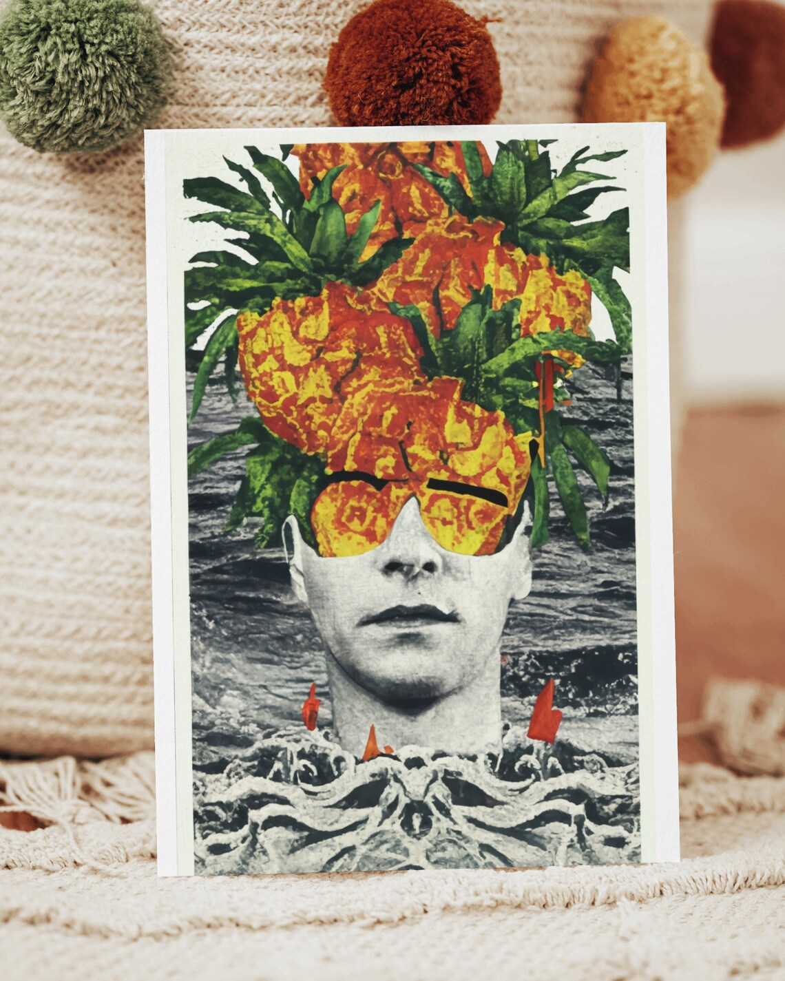 Pineapple Retro Print, Retro Poster, Ananas Poster & Card, Unique ...