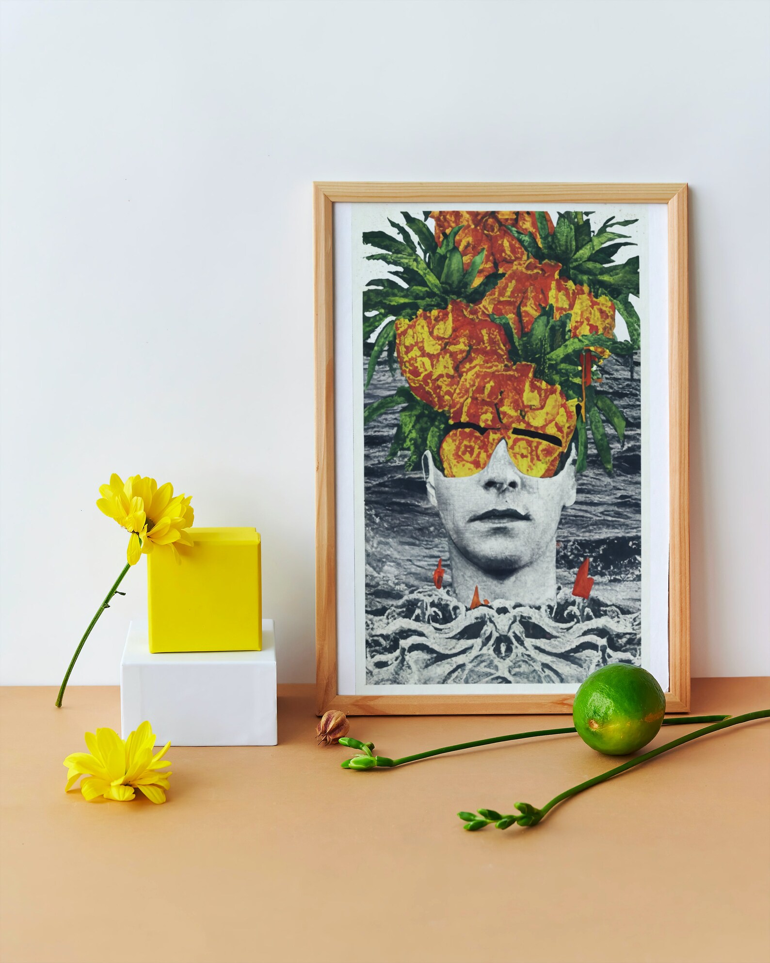 Pineapple Retro Print, Retro Poster, Ananas Poster & Card, Unique ...