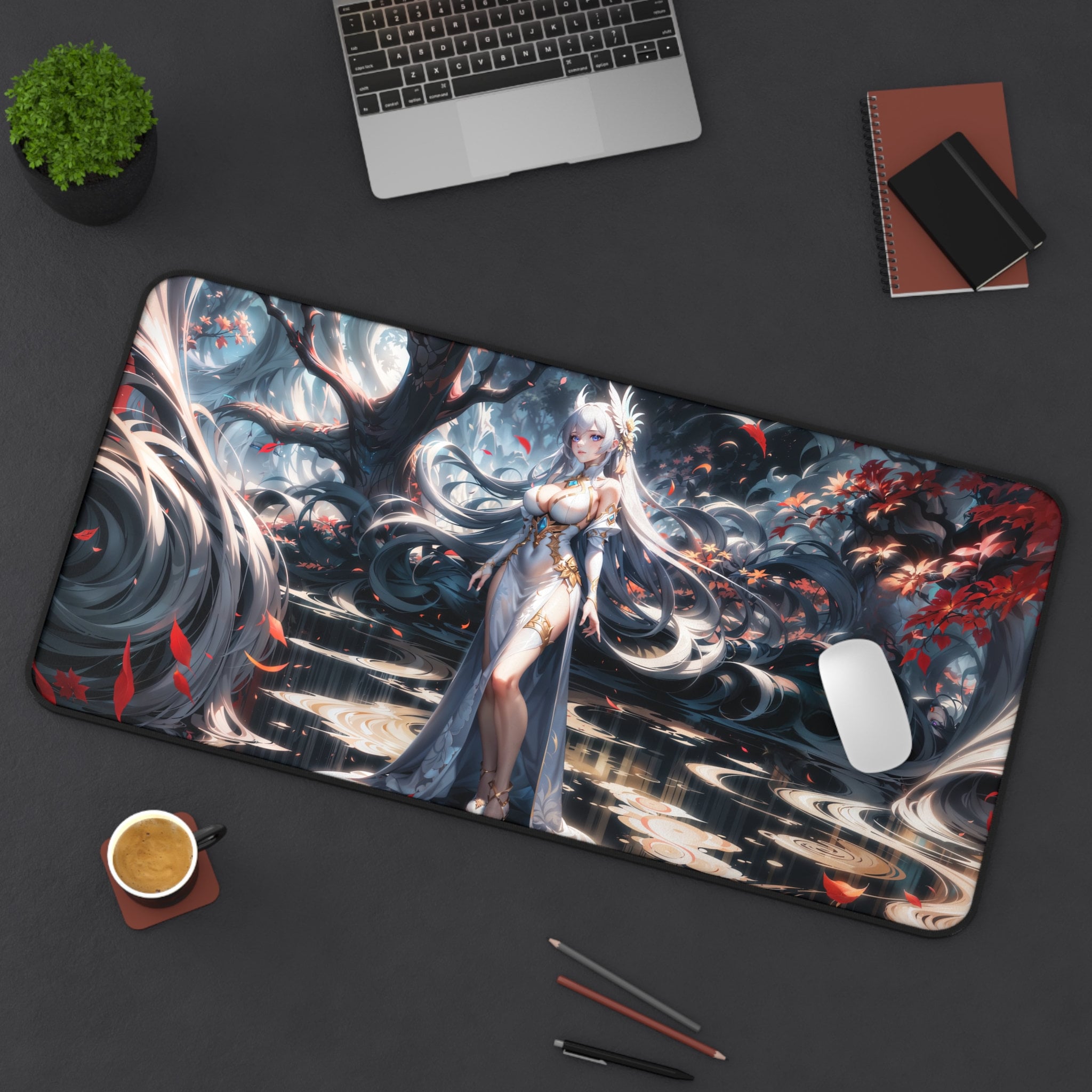 XXL Gaming Mousepad Anime Waifu Kawaii Cute Girl Scifi Fantasy Mousepad ...
