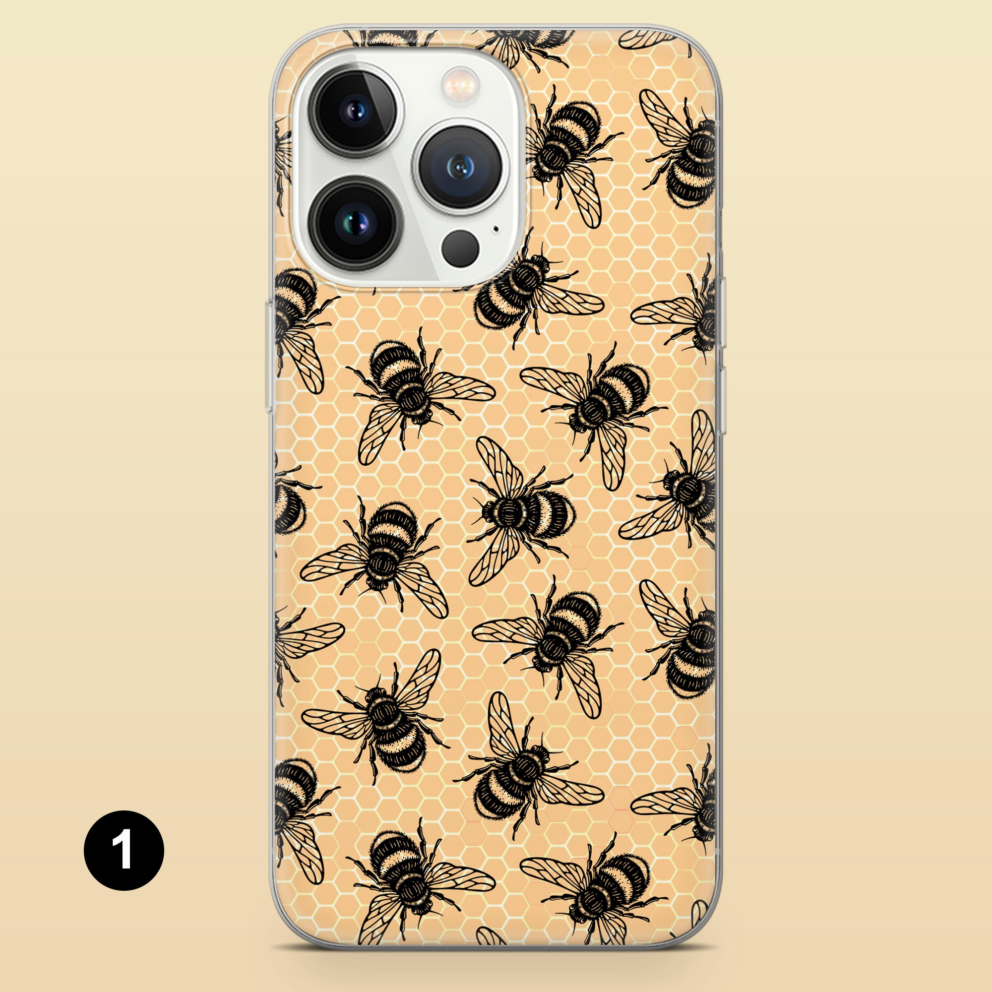 Bee Phone Case Bumblebee Yellow Cover for iPhone 15, 14, 13, 12, 11 ...