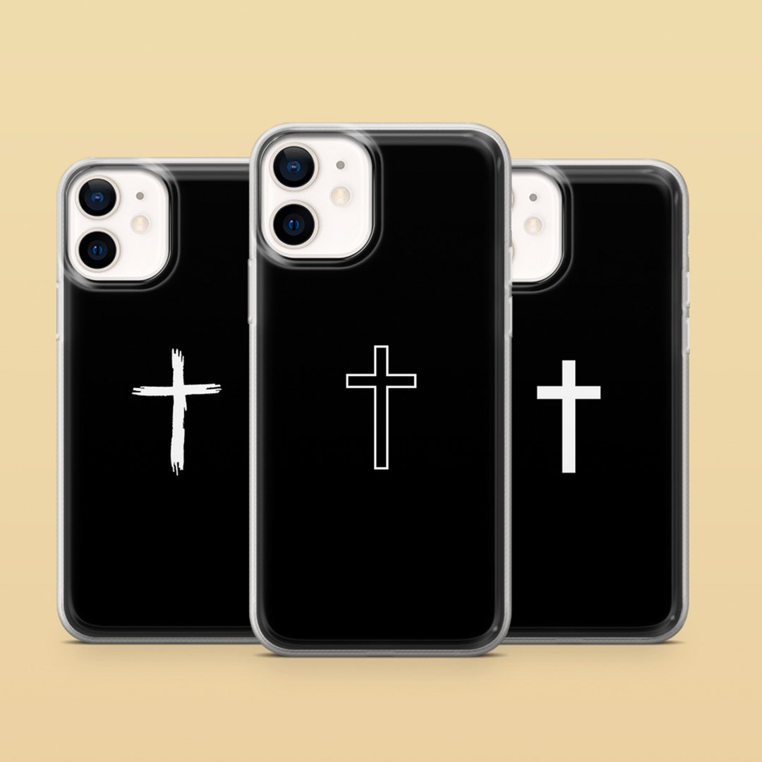 White Cross Phone Case Jesus Christian Cover for iPhone 16, 15, 14, 13 ...