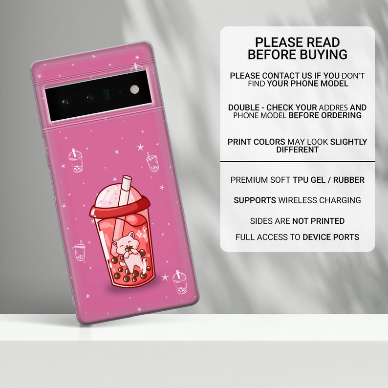 Boba Phone Case Bubble Tea Girly Cute Cover for iPhone 15, 14, 13, 12 ...