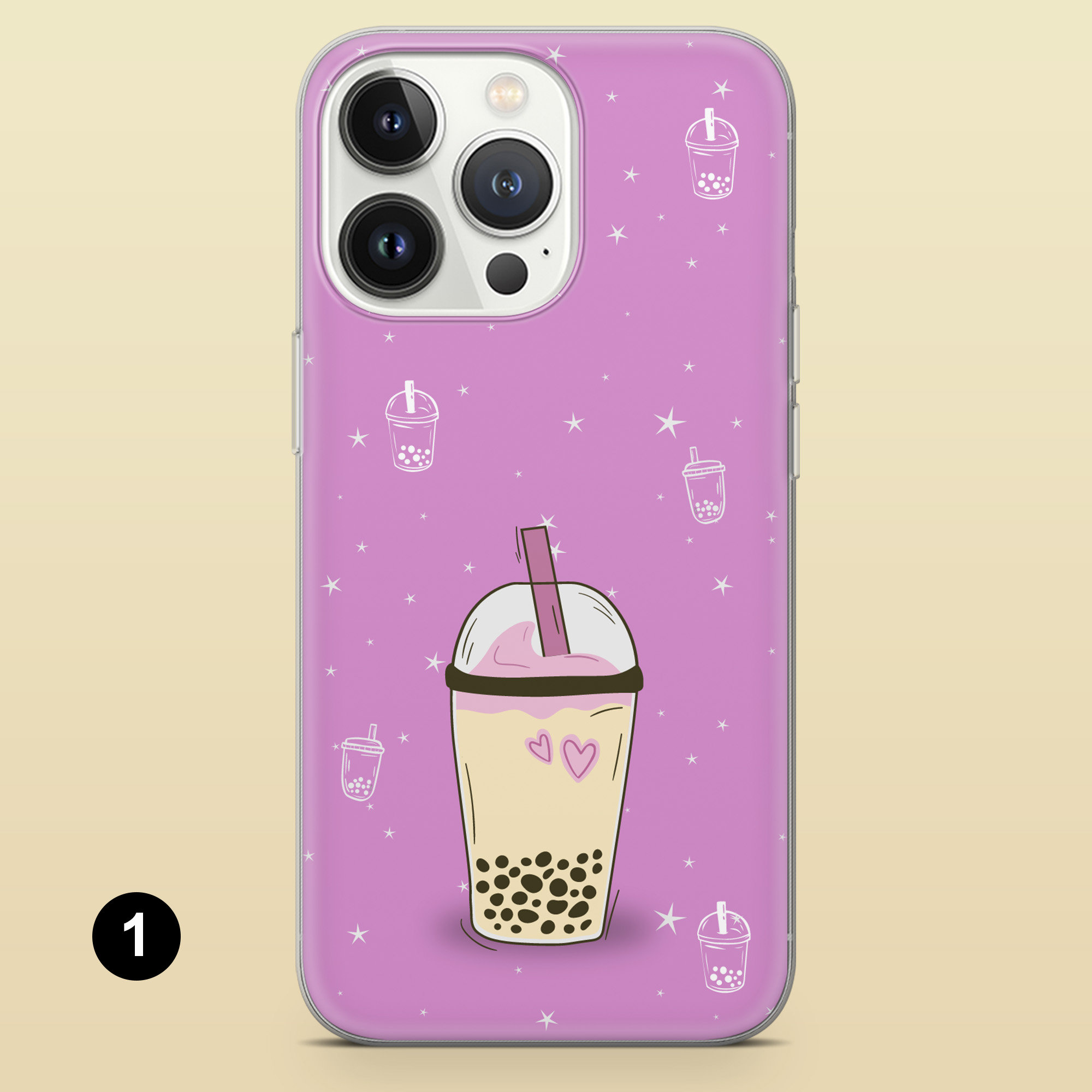 Boba Phone Case Bubble Tea Girly Cute Cover for iPhone 15, 14, 13, 12 ...