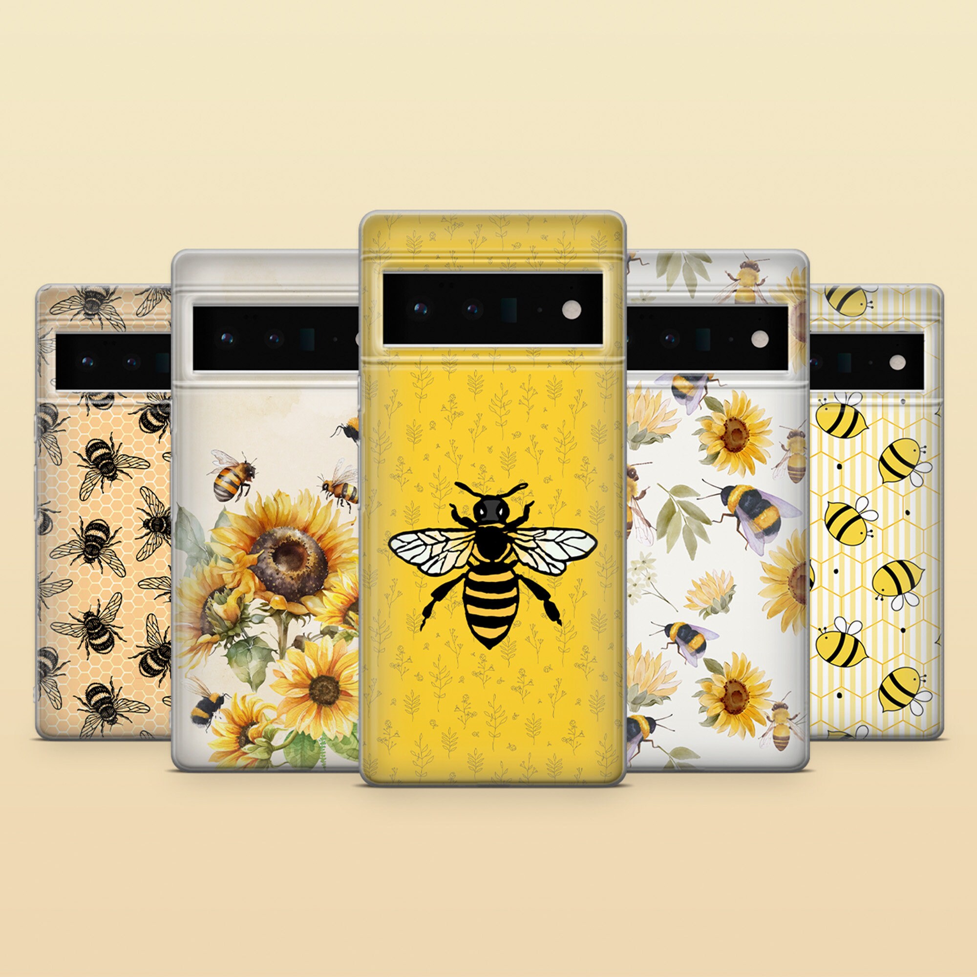 Bee Phone Case Bumblebee Yellow Cover for iPhone 15, 14, 13, 12, 11 ...