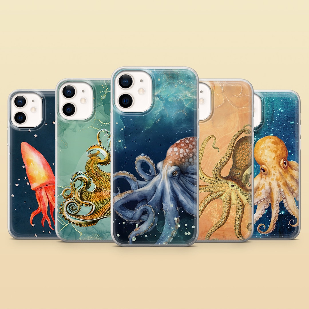 Octopus Phone Case Kraken Marine Life Cover for iPhone 17pro, 16e, 15 ...