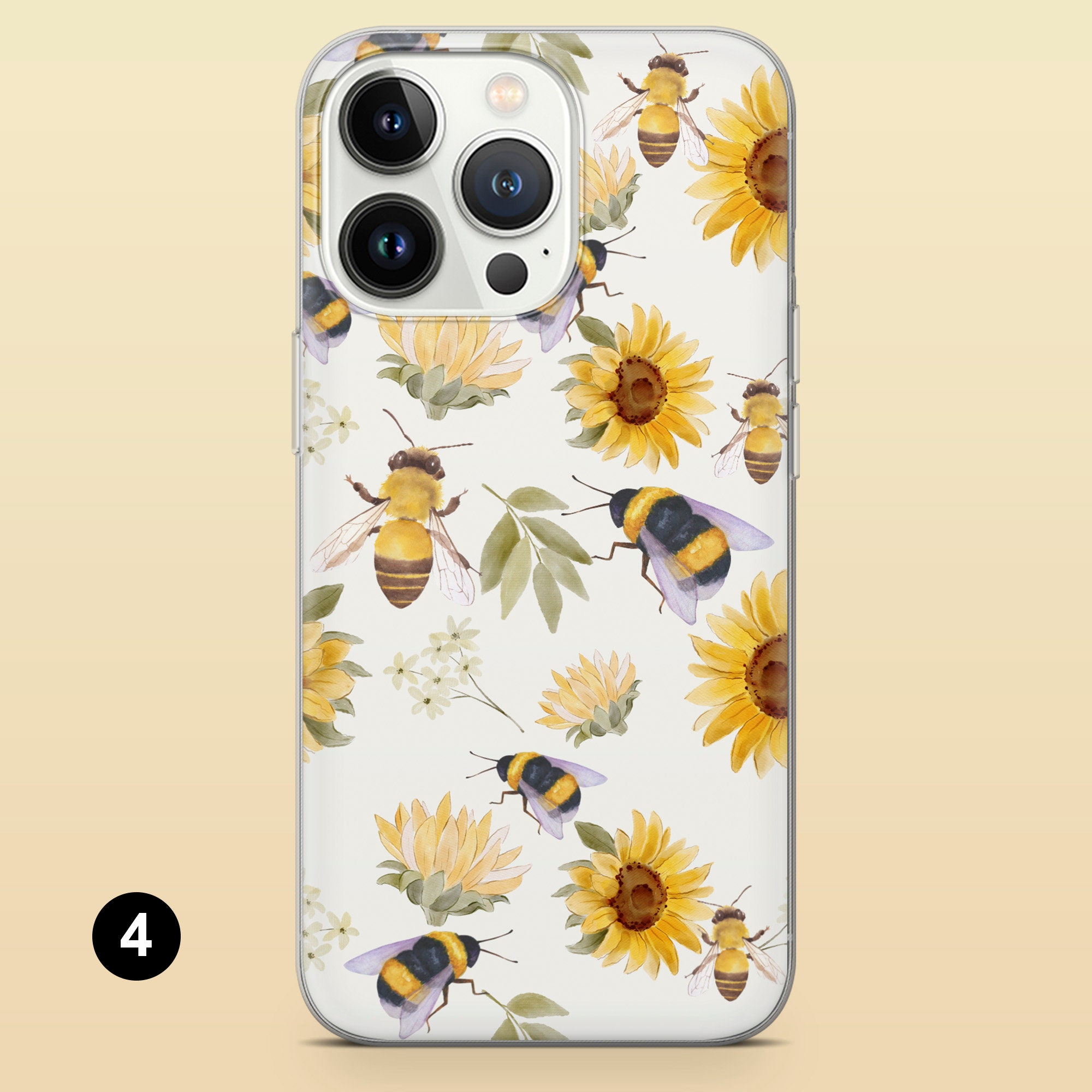 Bee Phone Case Bumblebee Yellow Cover for iPhone 15, 14, 13, 12, 11 ...