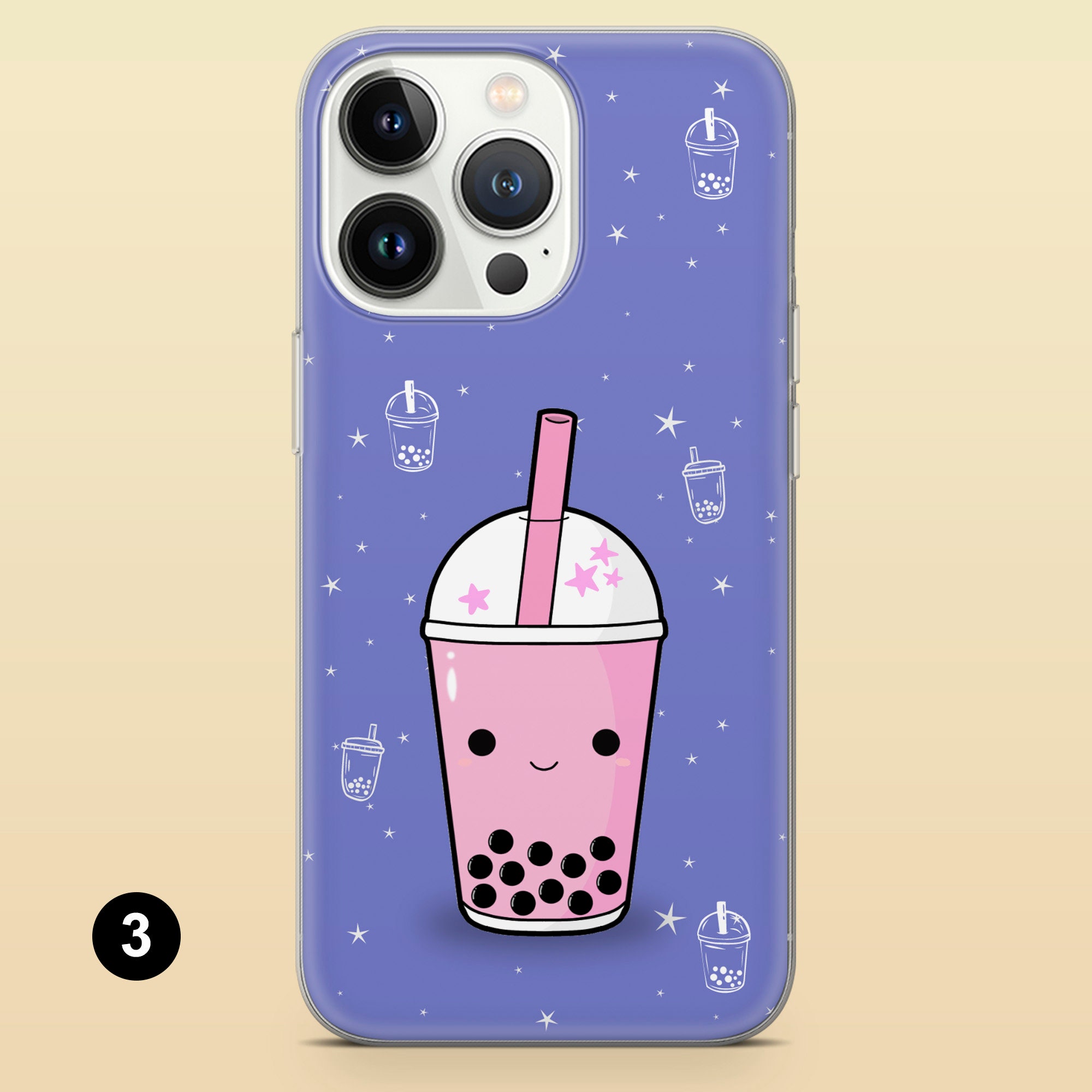 Boba Phone Case Bubble Tea Girly Cute Cover for iPhone 15, 14, 13, 12 ...