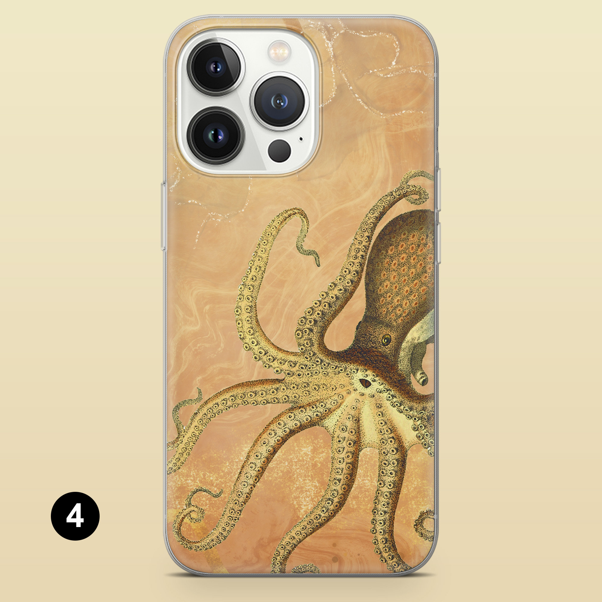 Octopus Phone Case Kraken Marine Life Cover for iPhone 15, 14, 13, 12 ...