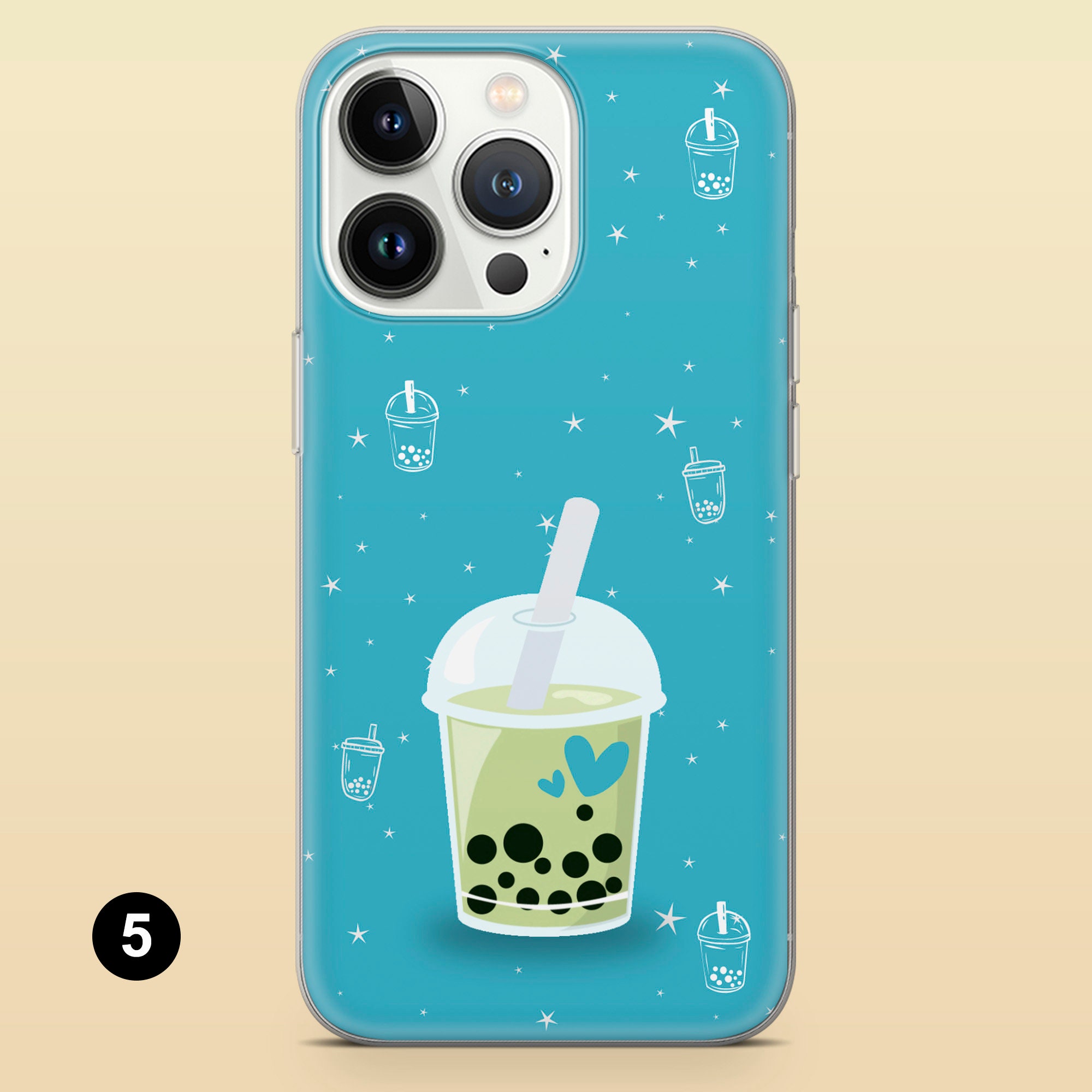 Boba Phone Case Bubble Tea Girly Cute Cover for iPhone 15, 14, 13, 12 ...
