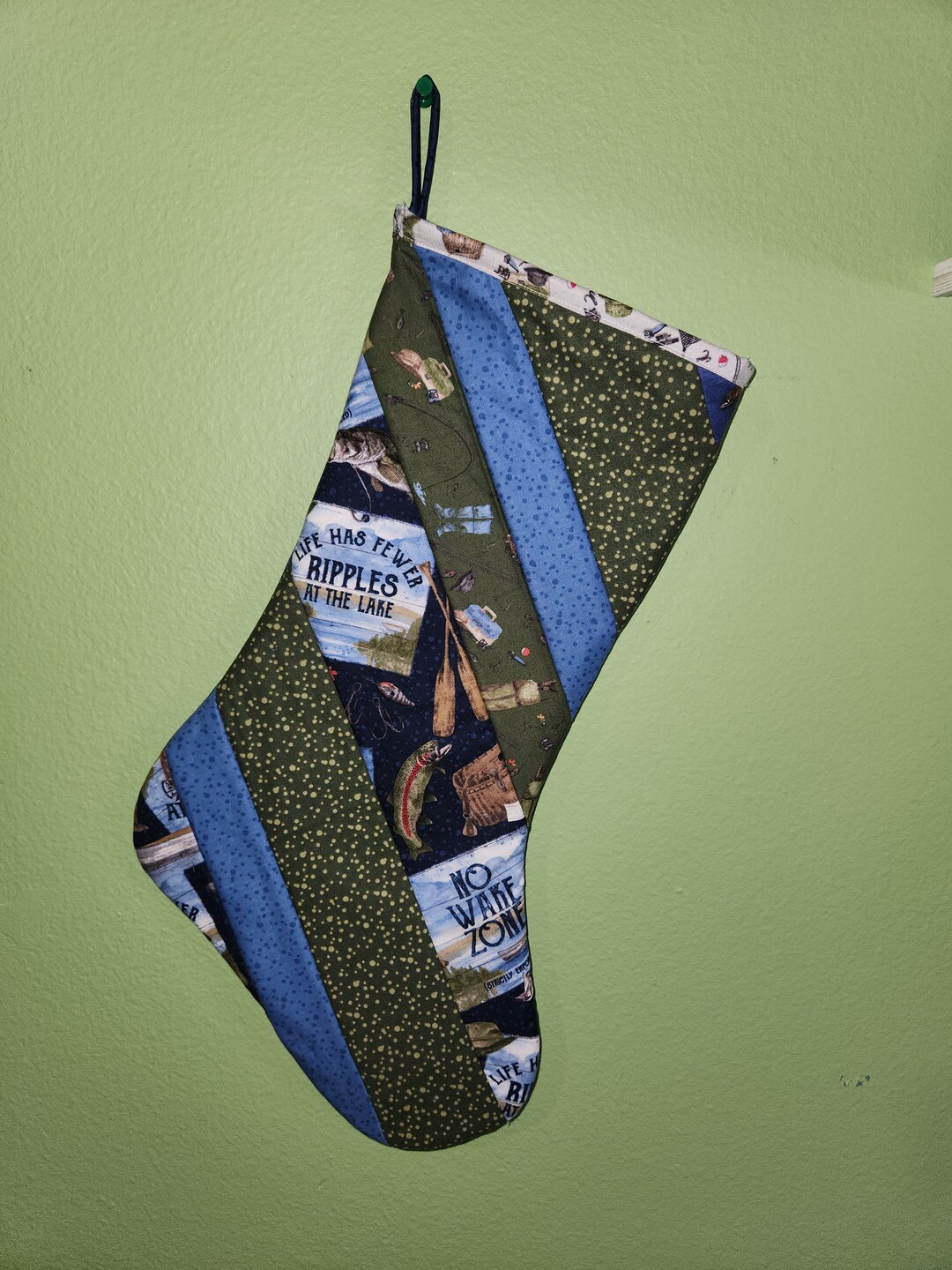 Handmade Quilted Lakeside Christmas Stocking Fishing Gift - Etsy